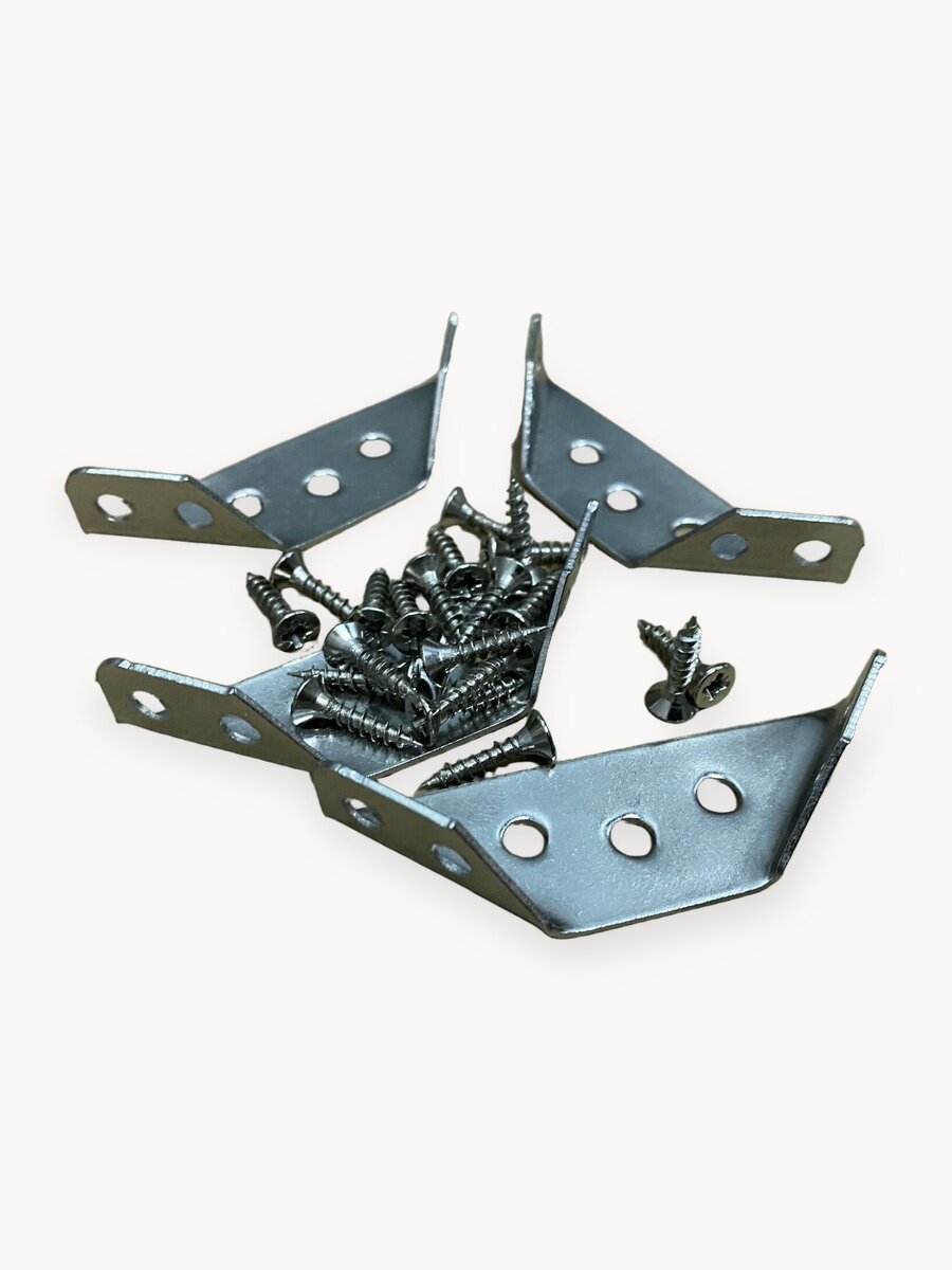 Уголки распорные Треугольник-S (4шт) с шурупами, нержавеющая сталь