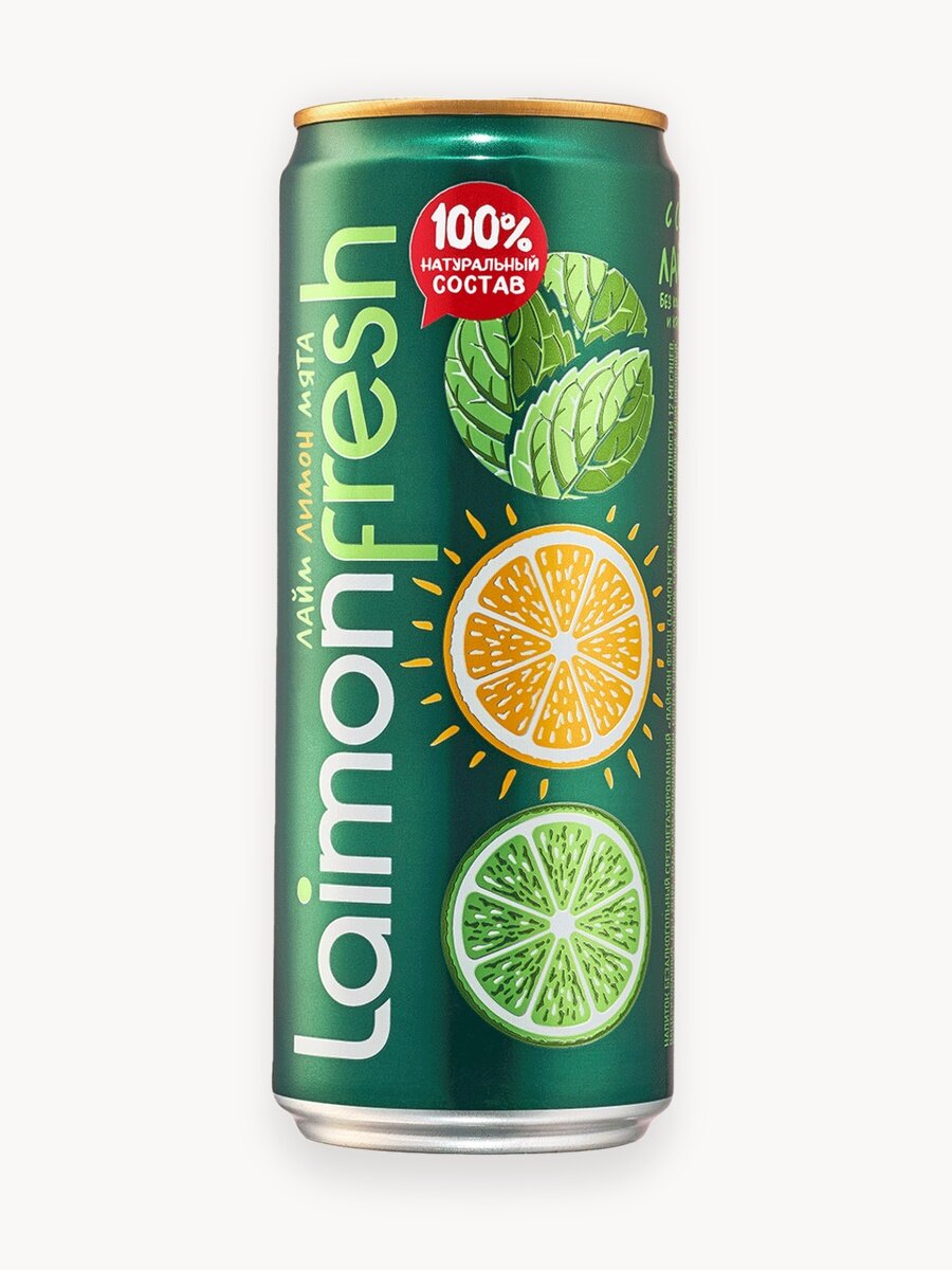 Напиток Laimon Fresh, газированный, 0,33 л, металлическая банка