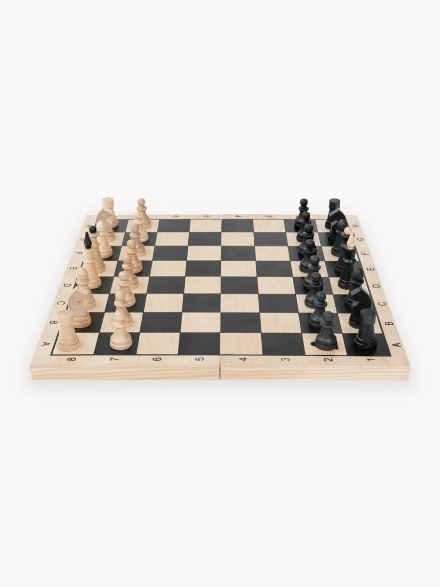 Шахматы, шашки, нарды (3в1) деревянные, развивающие настольные игры для детей и взрослых, для семьи, большая доска 40х40 см, Золотая Сказка, 664671