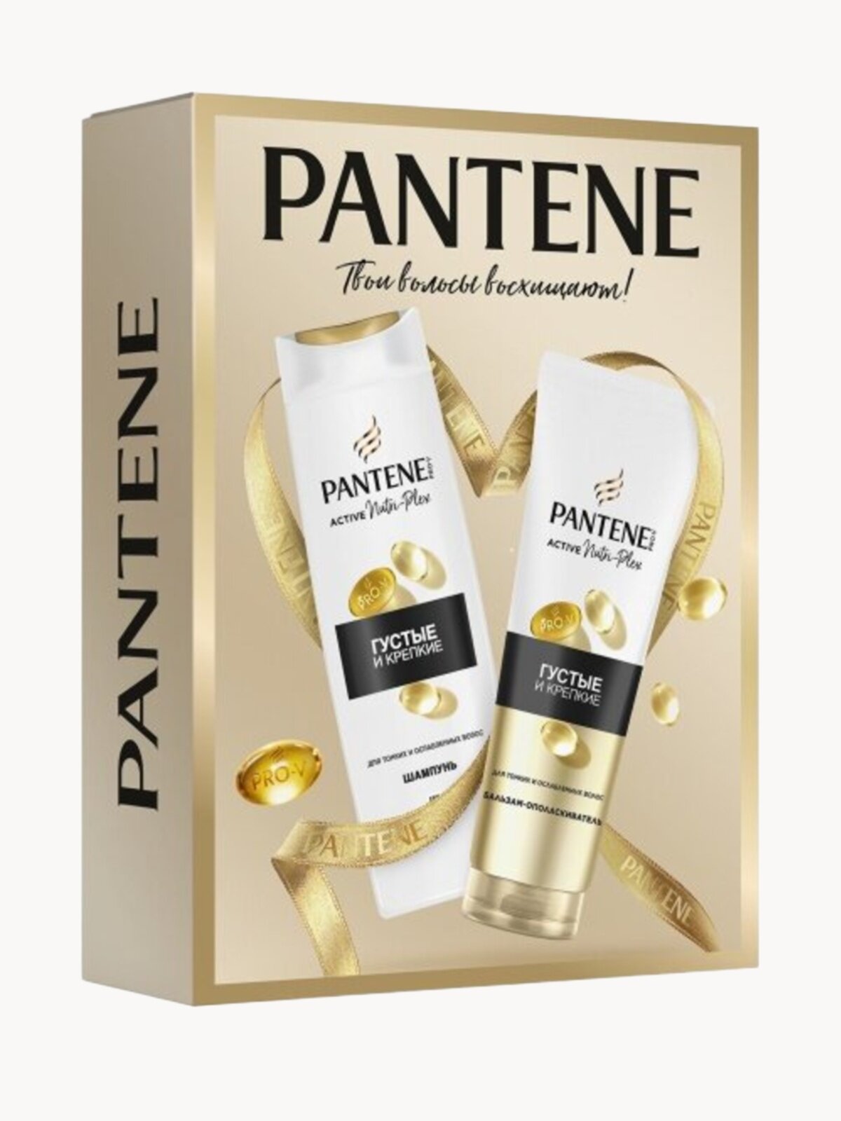 Подарочный набор Pantene Pro-V Густые и крепкие (шампунь,250мл + бальзам,180мл)