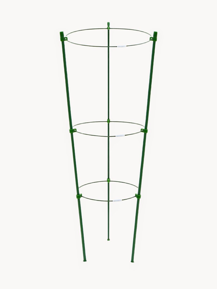 Кустодержатель для цветов "Greengo" d = 18,5–20–22 см, h = 60 см, 3 кольца, металл, зелёный