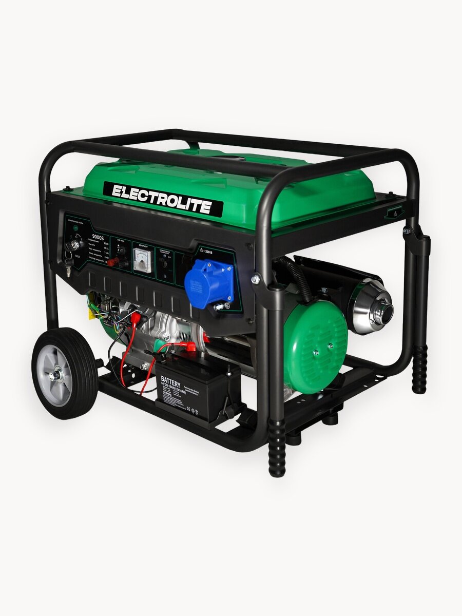 Генератор ELECTROLITE 9000S, 9кВт, 220/12В, 17л. с, 4-тактный, воздушный, 25л