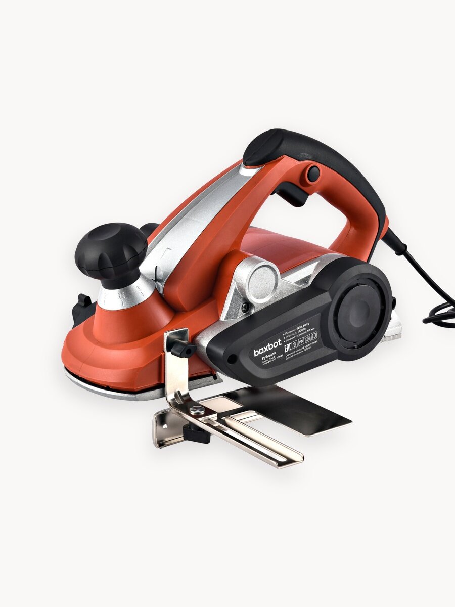 Рубанок Boxbot 110 мм, 1200 Вт, выборка четверти, стационарное крепление, P-1211RT
