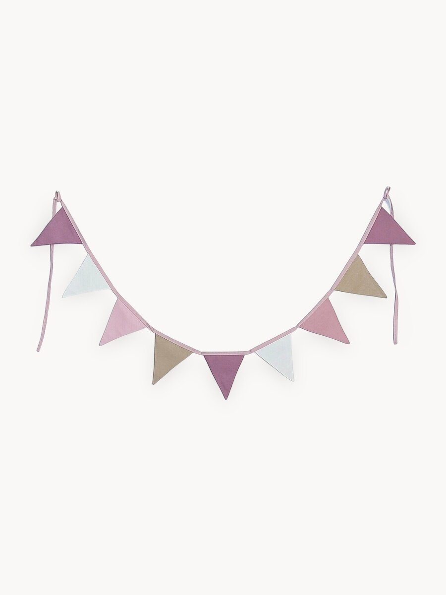 Вигвамамама Гирлянда/Текстильные флажки/Флажки из ткани/Текстильная растяжка 2,8 м.