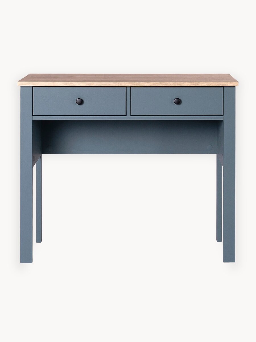 Туалетный столик ГУД лакк Сага, с 2 ящиками 92х45 бирюзовый / ясень, МДФ, ЛДСП