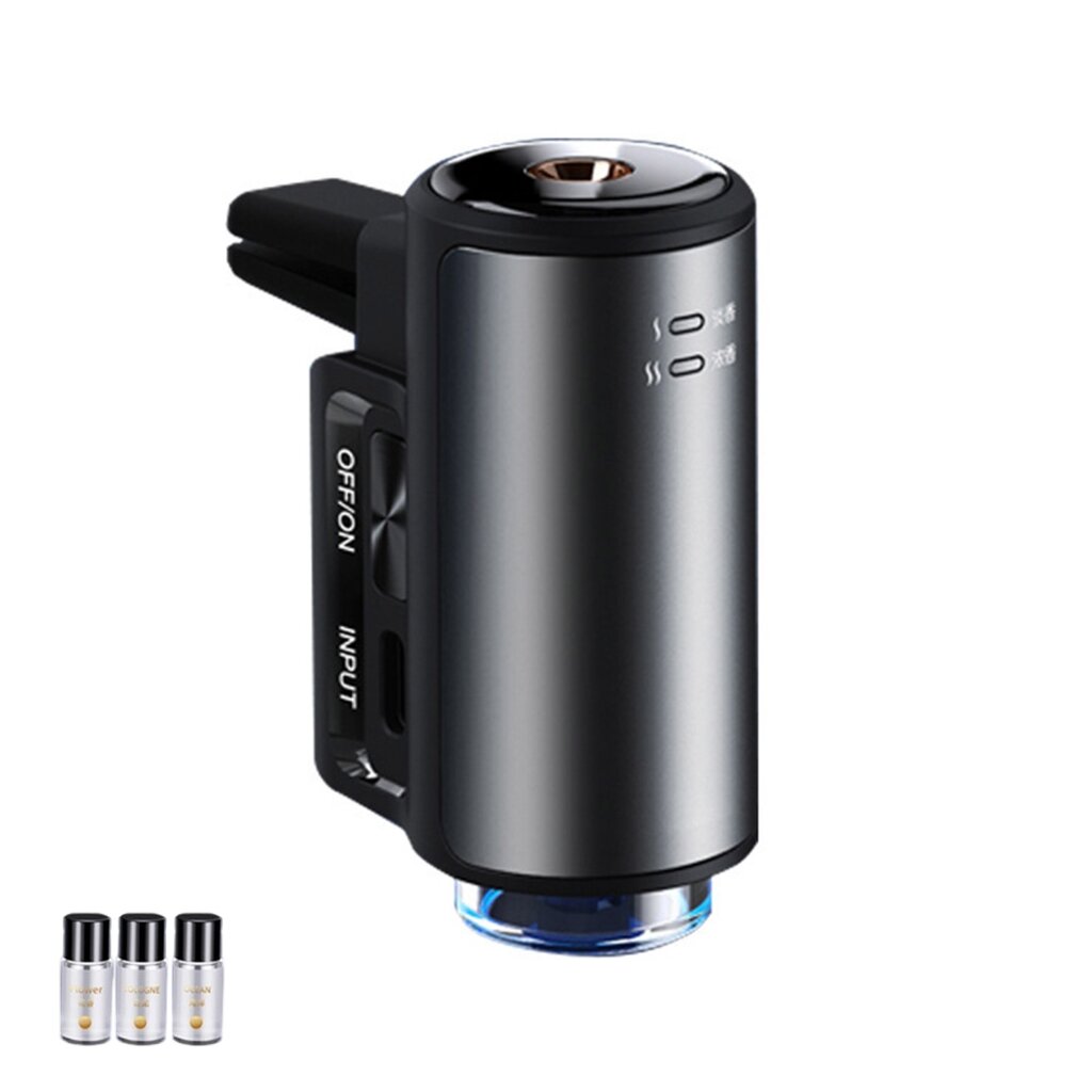 Алюминиевый диффузор для автомобильного вентиляционного отверстия с тихой работой и встроенной батареей, Черный