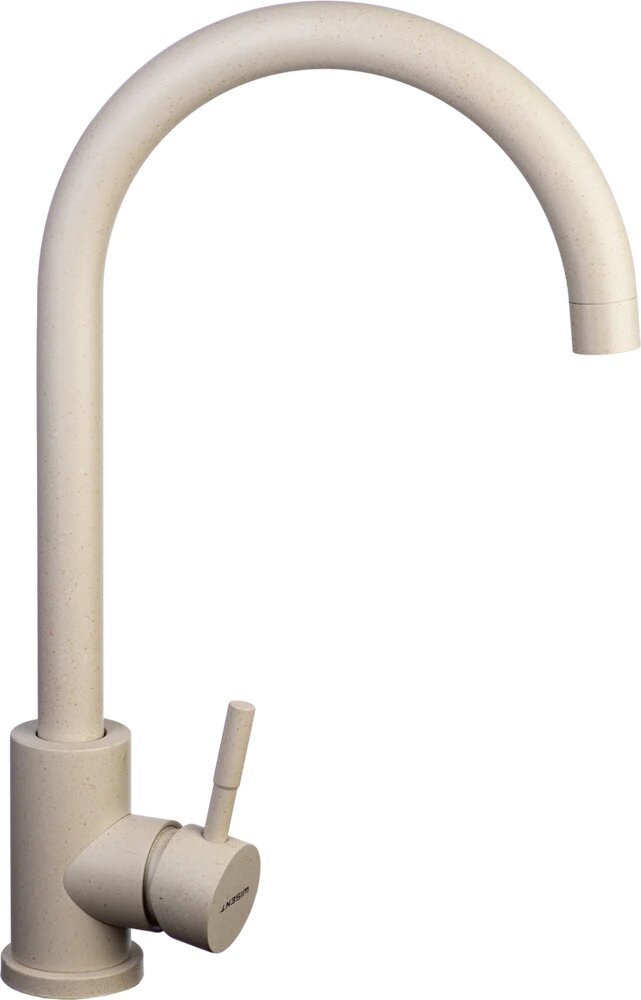 Смеситель для кухни Wisent W4998-3-20 с поворотным изливом, бежевый, матовый, однорычажный, нержавеющая сталь, с керамическим картриджем