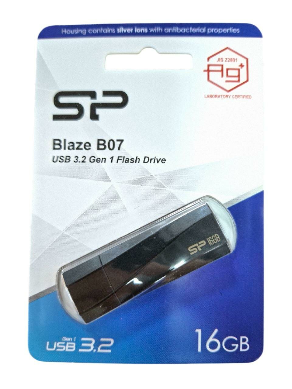 USB-флеш накопитель Silicon Power 16Gb Blaze B07 USB 3.2 SP016GBUF3B07V1K, 1шт.