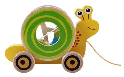 Сортер - деревянная каталка для малышей деревянная Улитка