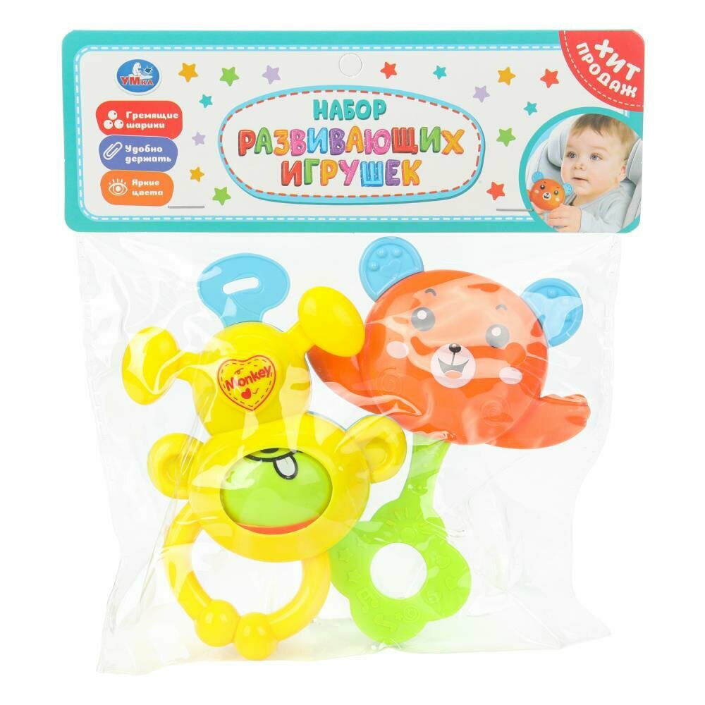 Набор развивающих игрушек "мишка и обезьянка" УМка YG98684-R