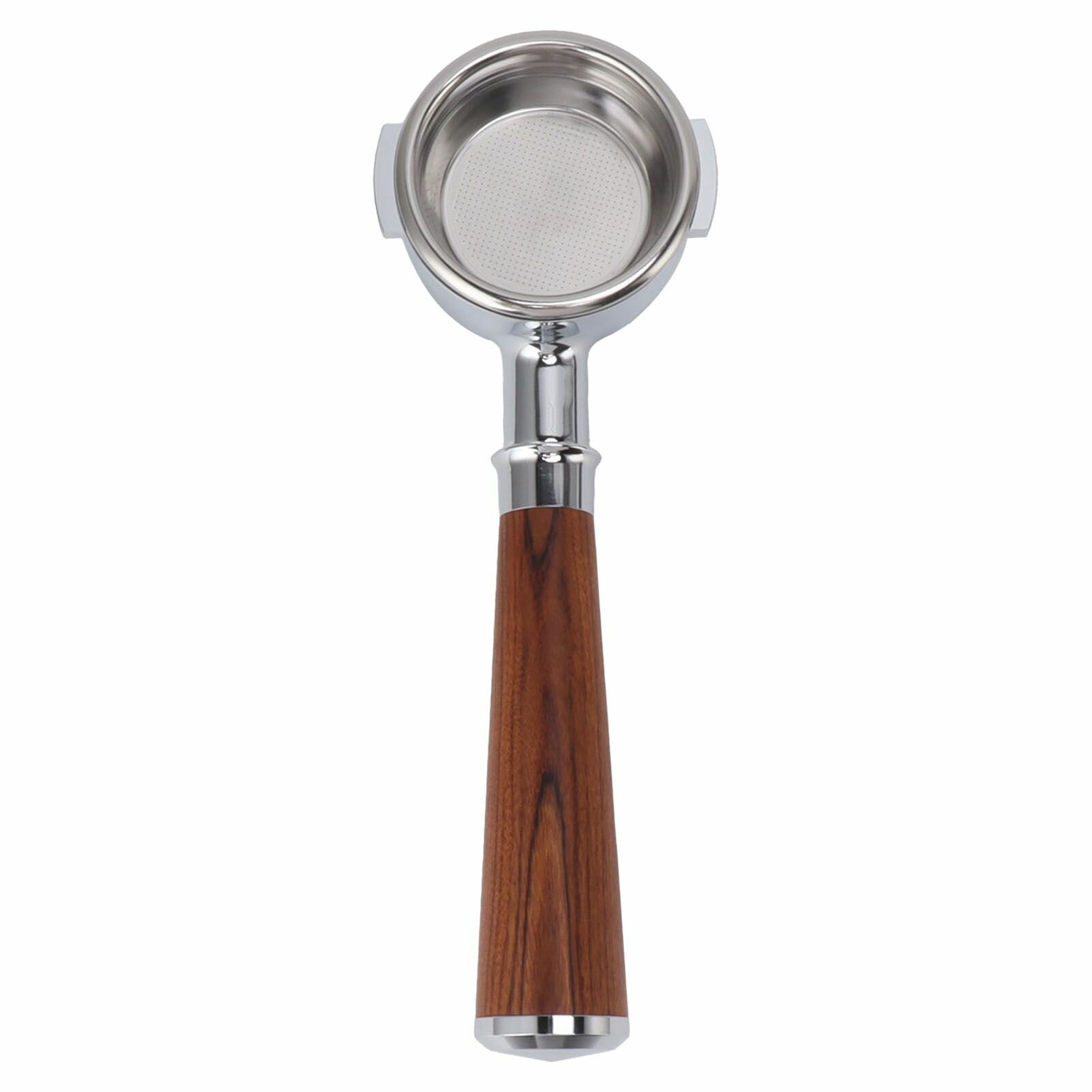 Бездонный портафильтр 58 мм с 2 ушками и фильтрующей корзиной из красного розового дерева