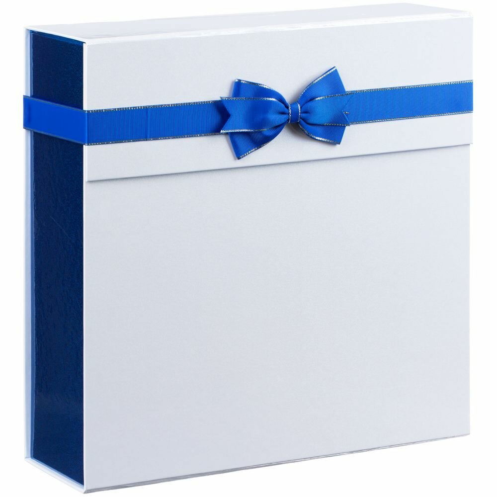 Коробка складная Gallant, L, белая с синим, 32x32x10 см