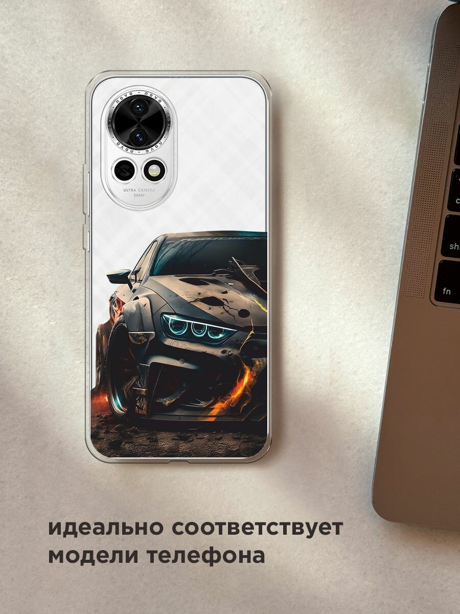 Чехол на Huawei Nova 12/Nova13 / Хуавей Нова 12/Нова 13 с принтом "На износ", прозрачный — фото 1