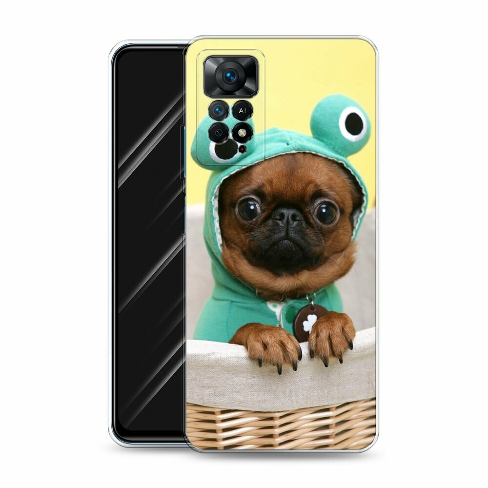 Чехол на Xiaomi Redmi Note 11E Pro / Сяоми Редми Нот 11E Pro Про с принтом "Собачка в шапке лягушки" — фото 1