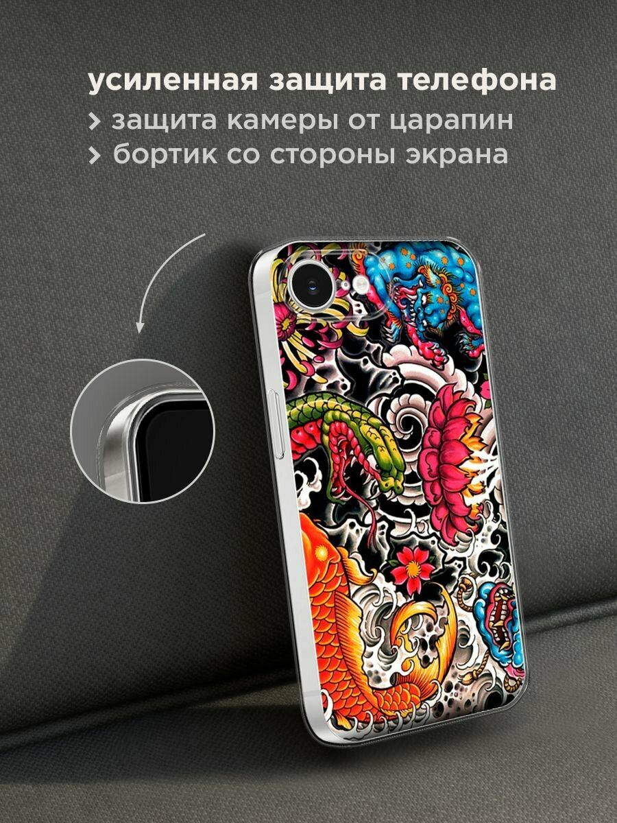 Чехол на Apple iPhone 16e/17e / Айфон 16е/17e с принтом "Японское искусство" — фото 1