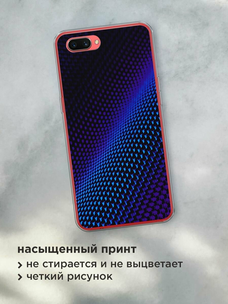 Силиконовый чехол на Oppo A3s / Oppo A3s с принтом "Синий карбон" — фото 1