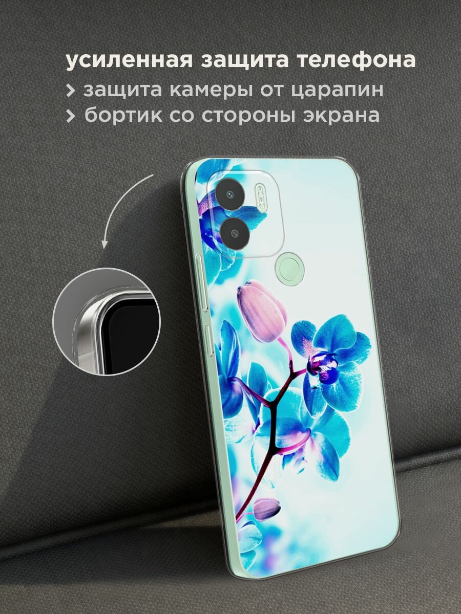Чехол на Xiaomi Redmi A1+/Redmi A2+/Poco C51/C50 / Редми A1+ с принтом "Голубая орхидея" — фото 1