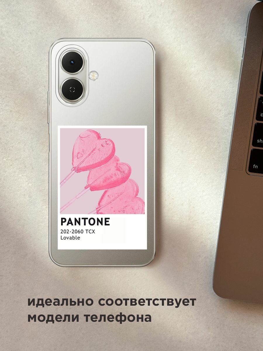 Чехол на Tecno Spark Go 2 / Текно Спарк Го 2 с принтом "Pantone Lovable 2 - 14 февраля", прозрачный — фото 1