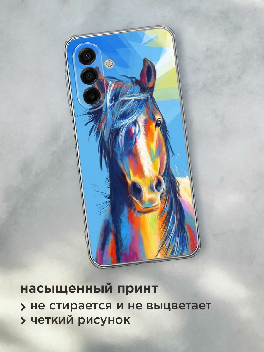 Чехол на Samsung Galaxy A17 / Самсунг А17 с принтом "Лошадь арт 3" — фото 1