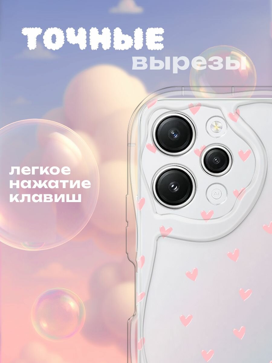 Чехол на Xiaomi Redmi 12 / Редми 12 с принтом Маленькие нежные сердечки — фото 1