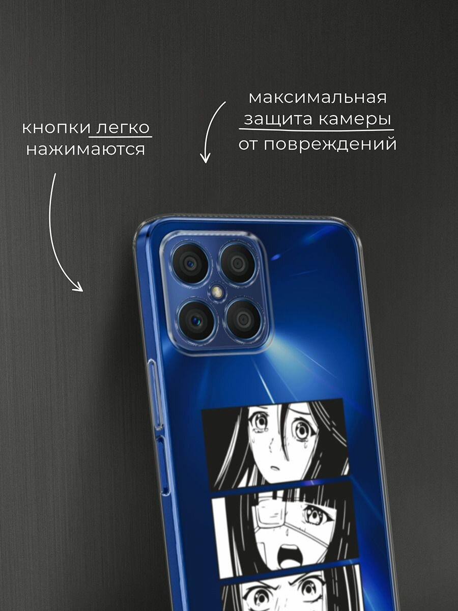 Чехол на Honor X8 / Хуавей X8 с принтом "Tokyo girls", прозрачный — фото 1
