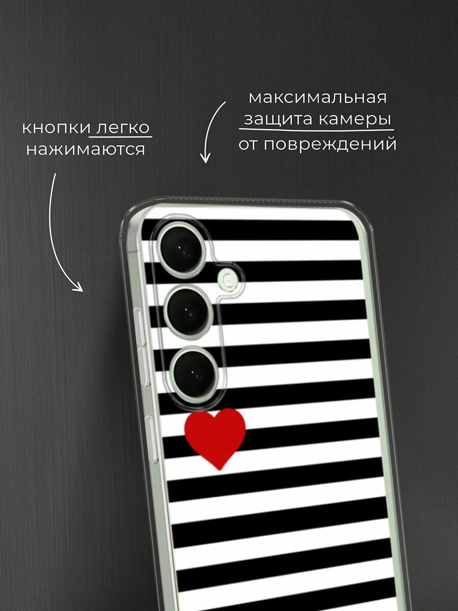 Чехол на Samsung Galaxy S25 Plus / Самсунг S25 Плюс с принтом "Красное сердце" — фото 1