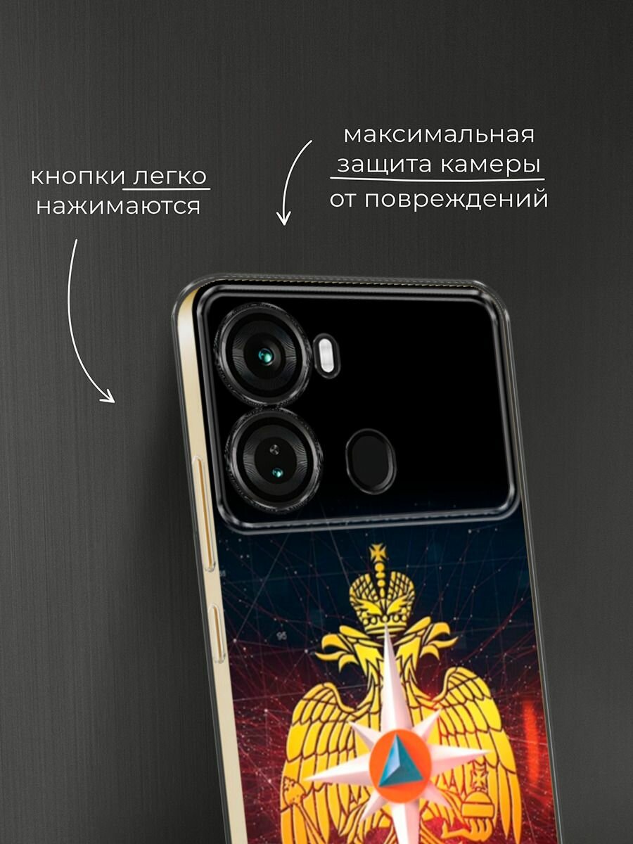 Силиконовый чехол на Itel P40 / Ител P40 с принтом "МЧС России" — фото 1