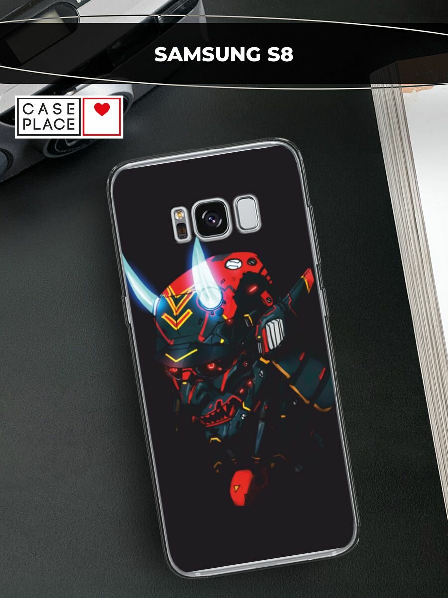 Чехол на Samsung Galaxy S8 / Самсунг Галакси С8 с принтом "Неоновый самурай"