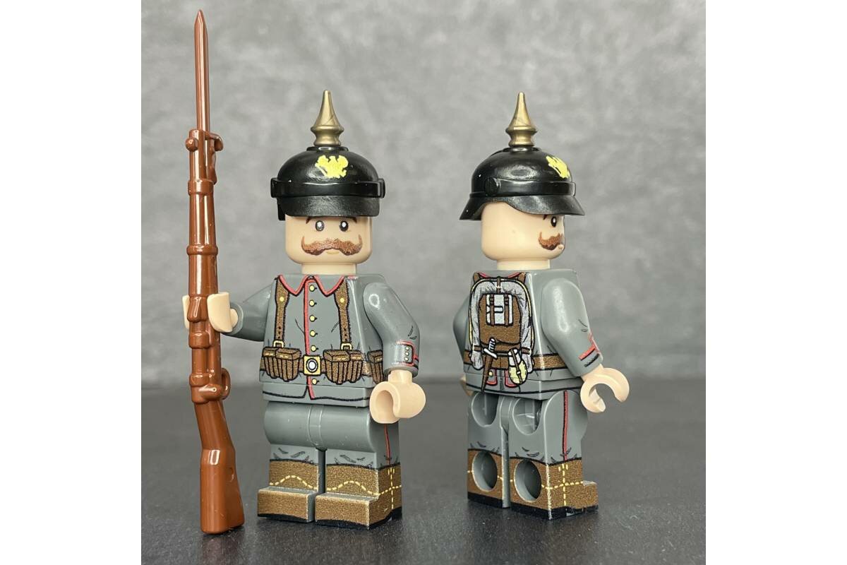Минифигурка коллекционная совместимая с лего с эксклюзивным принтом Немецкая Пехота ПМВ | Минифигурка
