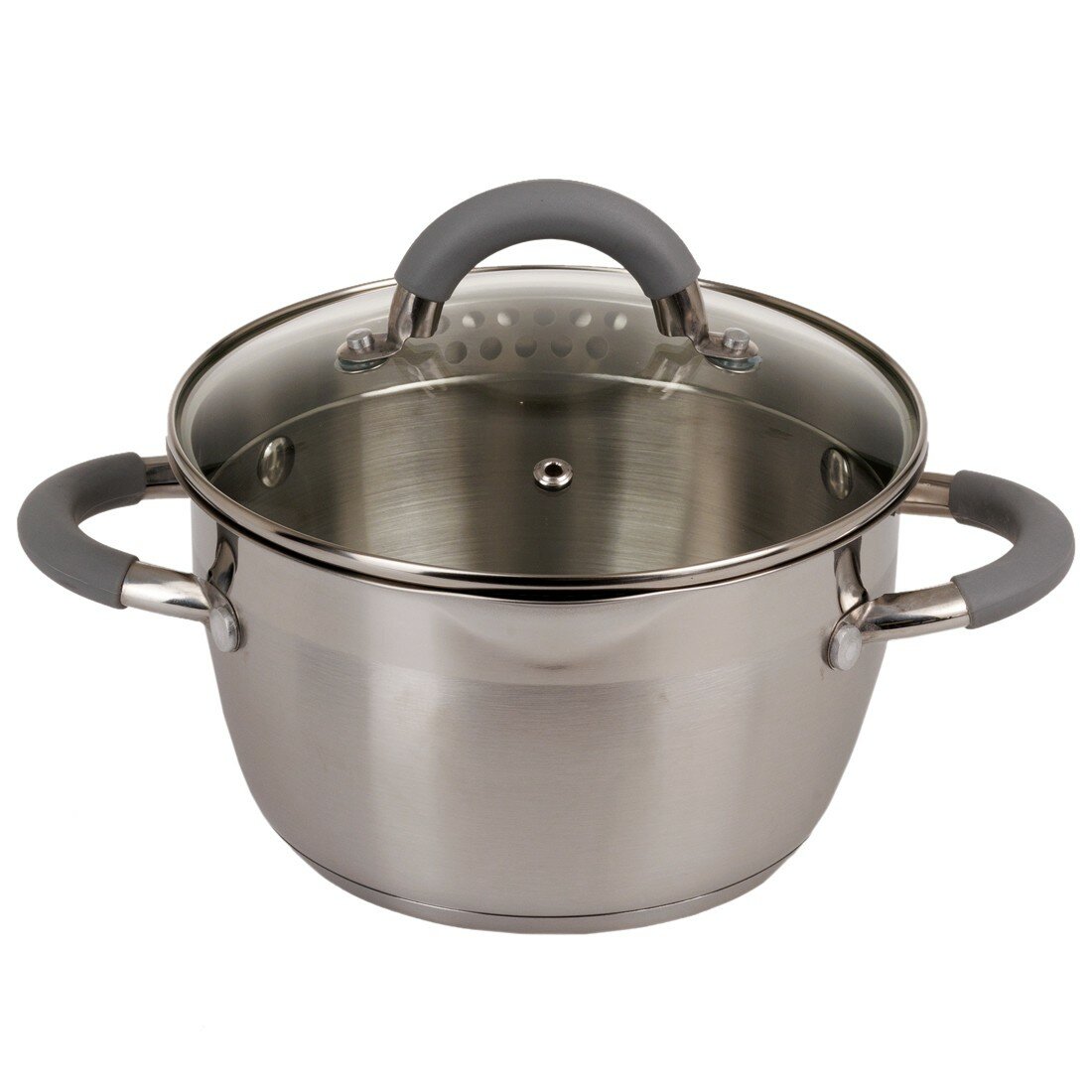 Кастрюля Домовой Flame со сливом из нержавеющей стали 3,1 л - качественная кухонная посуда