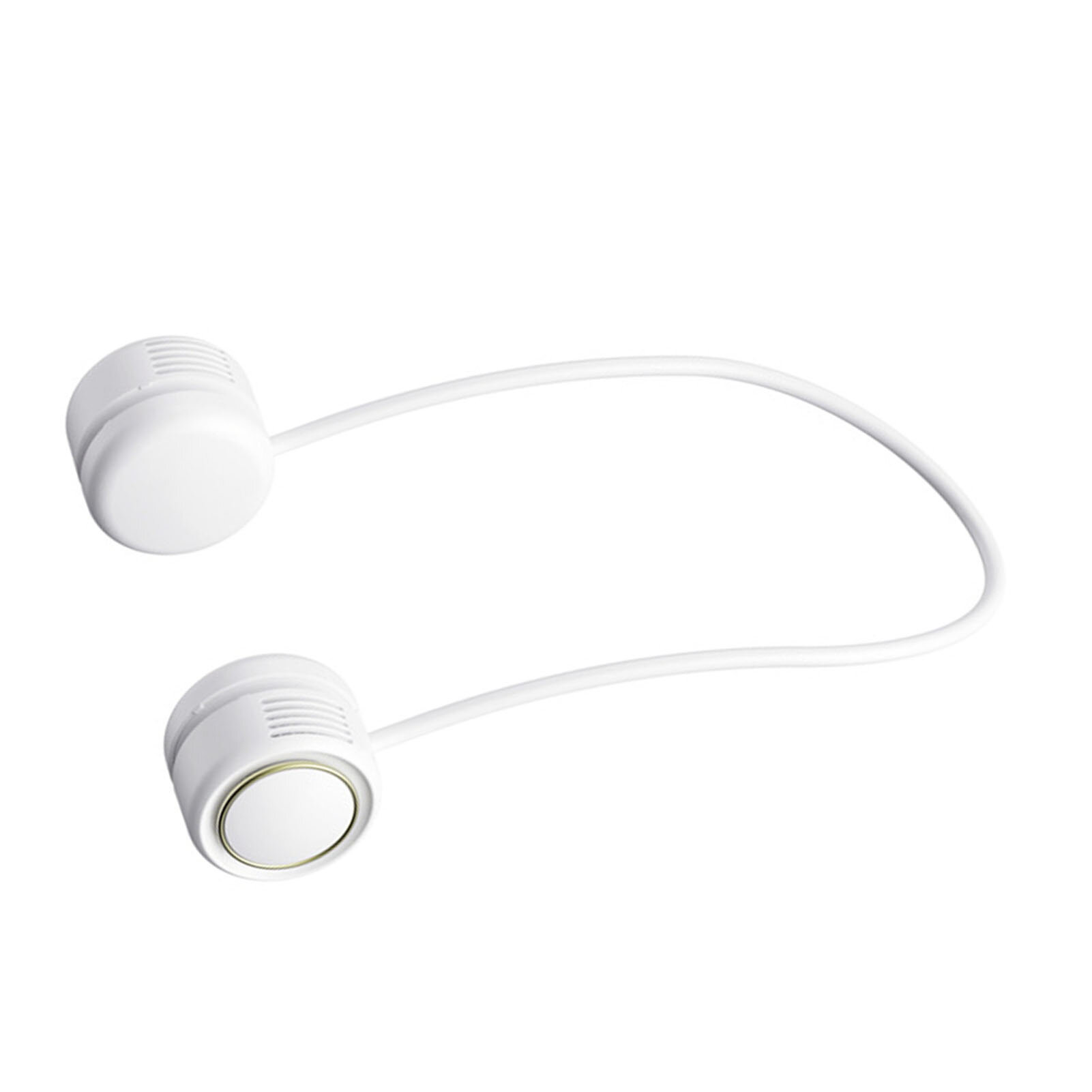 Портативный шейный вентилятор Безлопастной вентилятор 1600 мАч Работает от батареи Переносной персональный вентилятор Безлистный USB-перезаряжаемый 3-скоростной гибкий шланг Белый