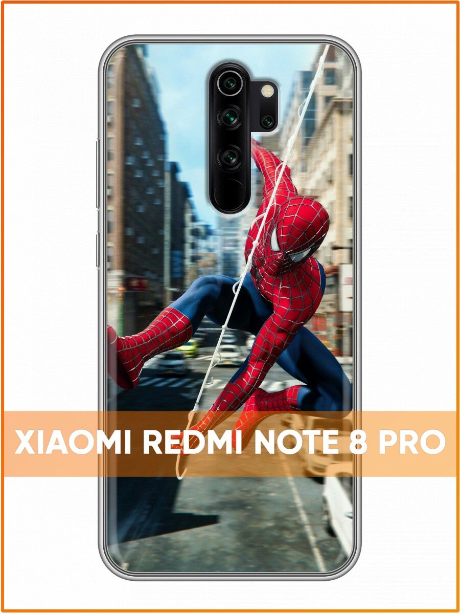 Чехол для Xiaomi RedMi Note 8 Pro с принтом для мальчиков с Человеком Пауком (Сяоми Редми Ноут 8 Про)