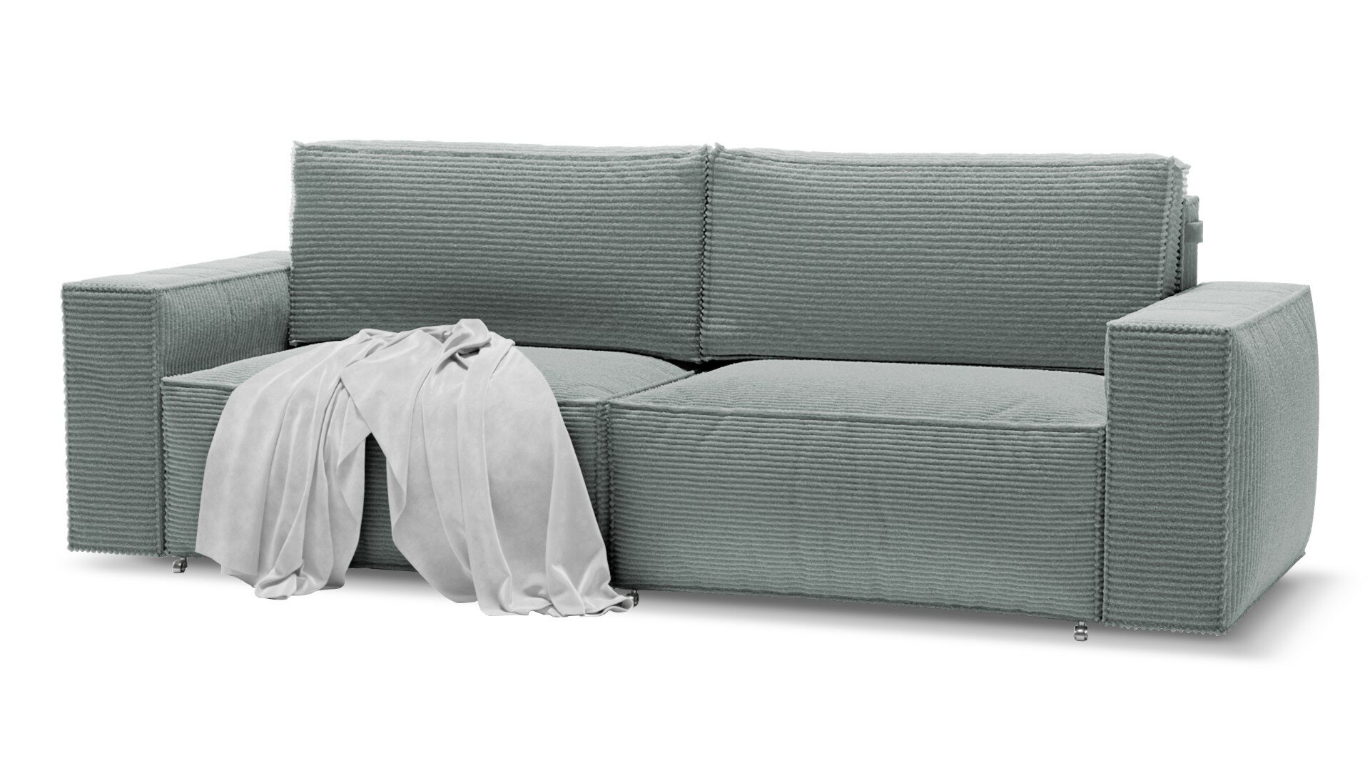 Диван Софт 2 Cilium Steel NEW 240x94x80 см, серый Вельвет, еврокнижка GOODFORM