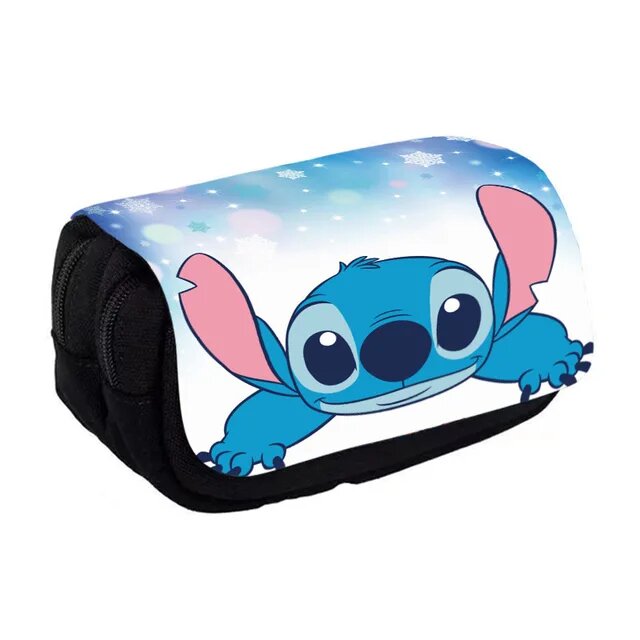 Пенал с изображением мультяшного Стича, нейлоновый пенал, кукла, детские школьные принадлежности, вместительные канцелярские товары, подарок к началу учебного года