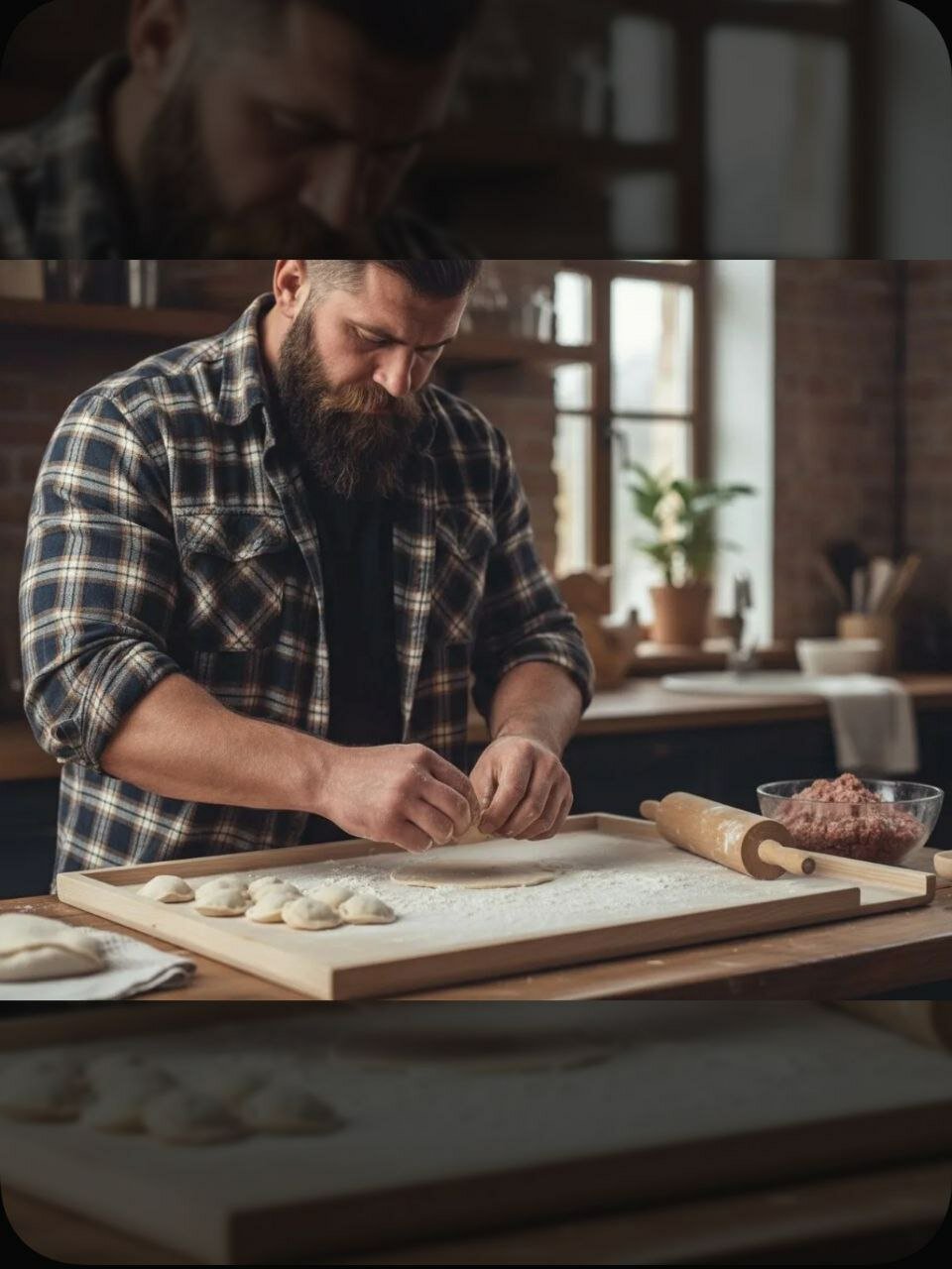 Доска для теста пельменная доска с 4 бортами 60*75 см