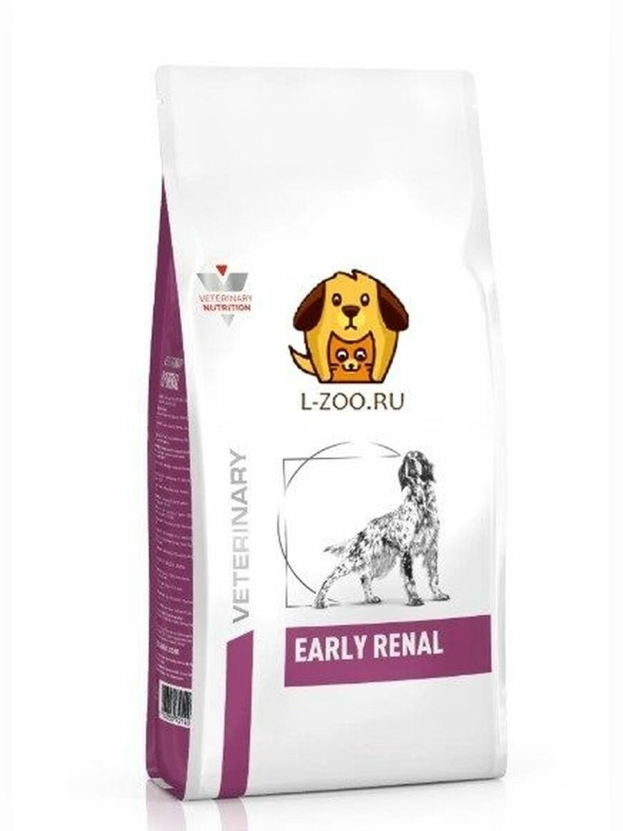 Early Renal Dog (2 кг) Корм сухой полнорационный диетический для взрослых собак при ранней стадии почечной недостаточности. Ветеринарная диета.