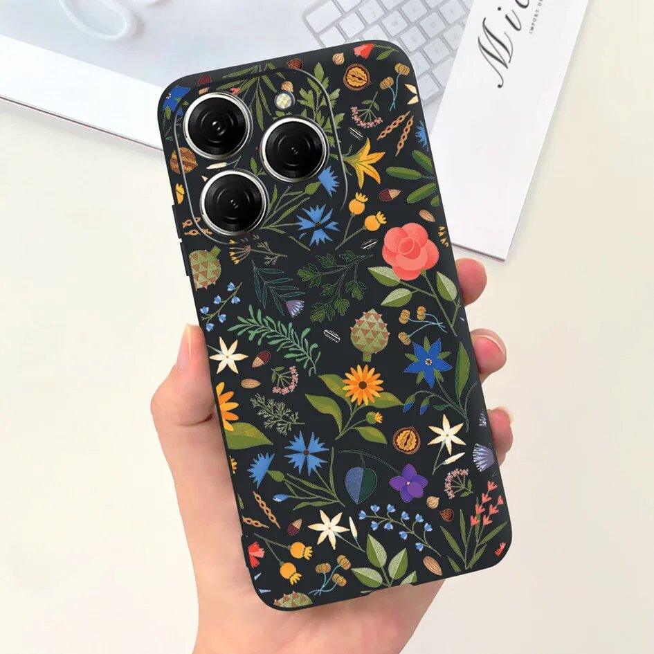 Чехол для Tecno Spark 20, черный, силикон