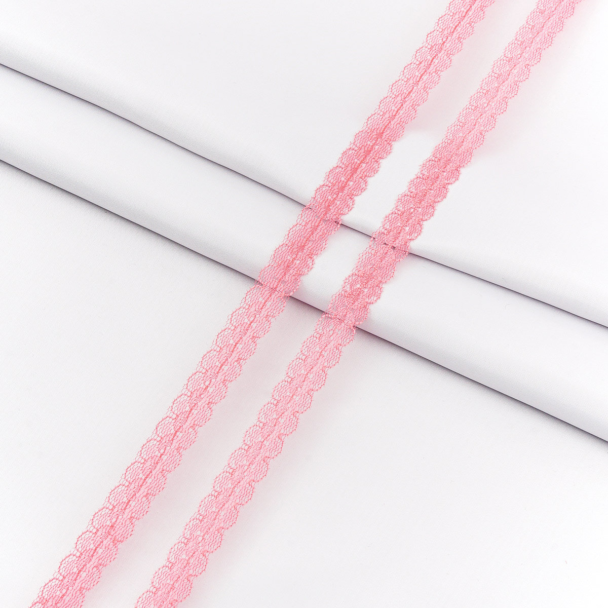 26787 Кружево капрон 140, 1,4см уп. 30м, 100% п/э, цв. розовый, 30 м