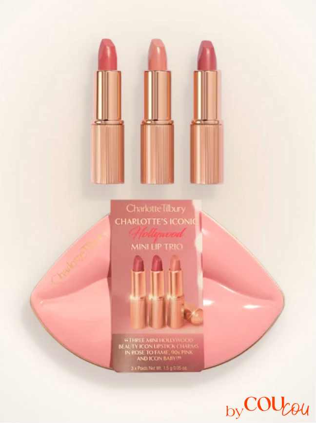 Набор помад Сharlotte Tilbury Hollywood Iconic Mini Lip Trio, мини формат (новогодняя коллекция)