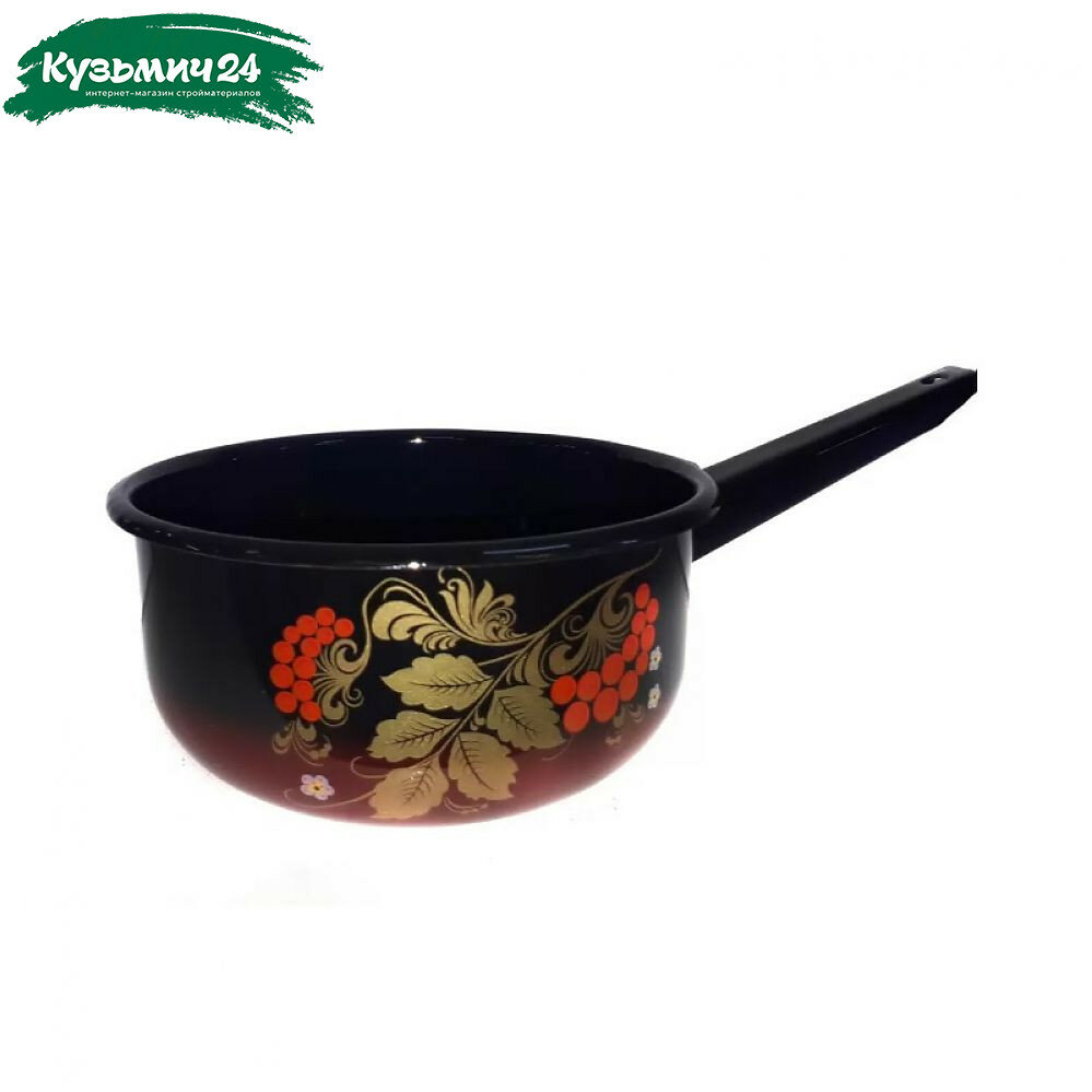 Ковш эмалированный Сибирские товары Рябинушка С2008.8, красно-черный, 1.5 л