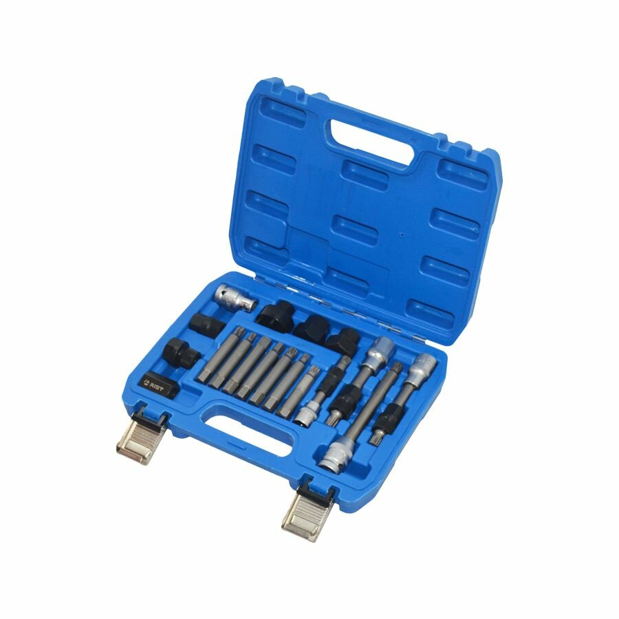 Набор ключей съемников для снятия шкивов обгонных муфт генератора AIST 67414130 18 предметов