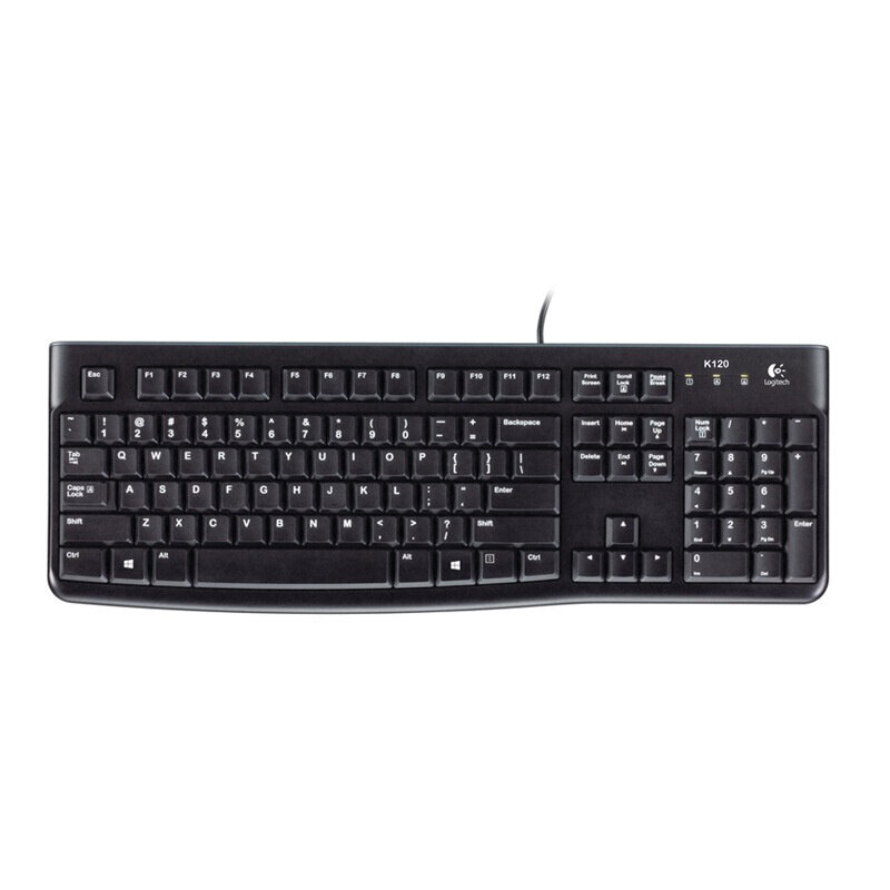 Клавиатура проводная Logitech K120, черная