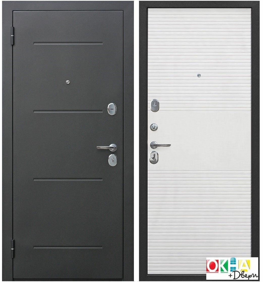 Дверь входная 7,5 Гарда Серебро/Белый ясень 860х2050 Левая