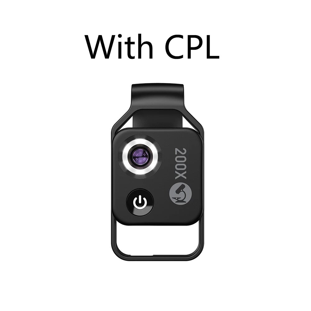 Микроскоп APEXEL 200X, объектив для фотографий, макро объектив с фильтром CPL, фотоаппарат с увеличительным объективом, аксессуары для телефонов, Black With CPL
