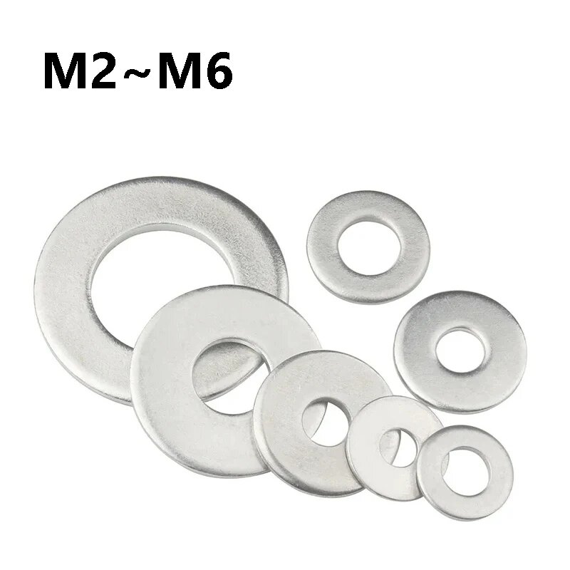 Шайбы оцинкованные M2x4x0.5mm (100шт)