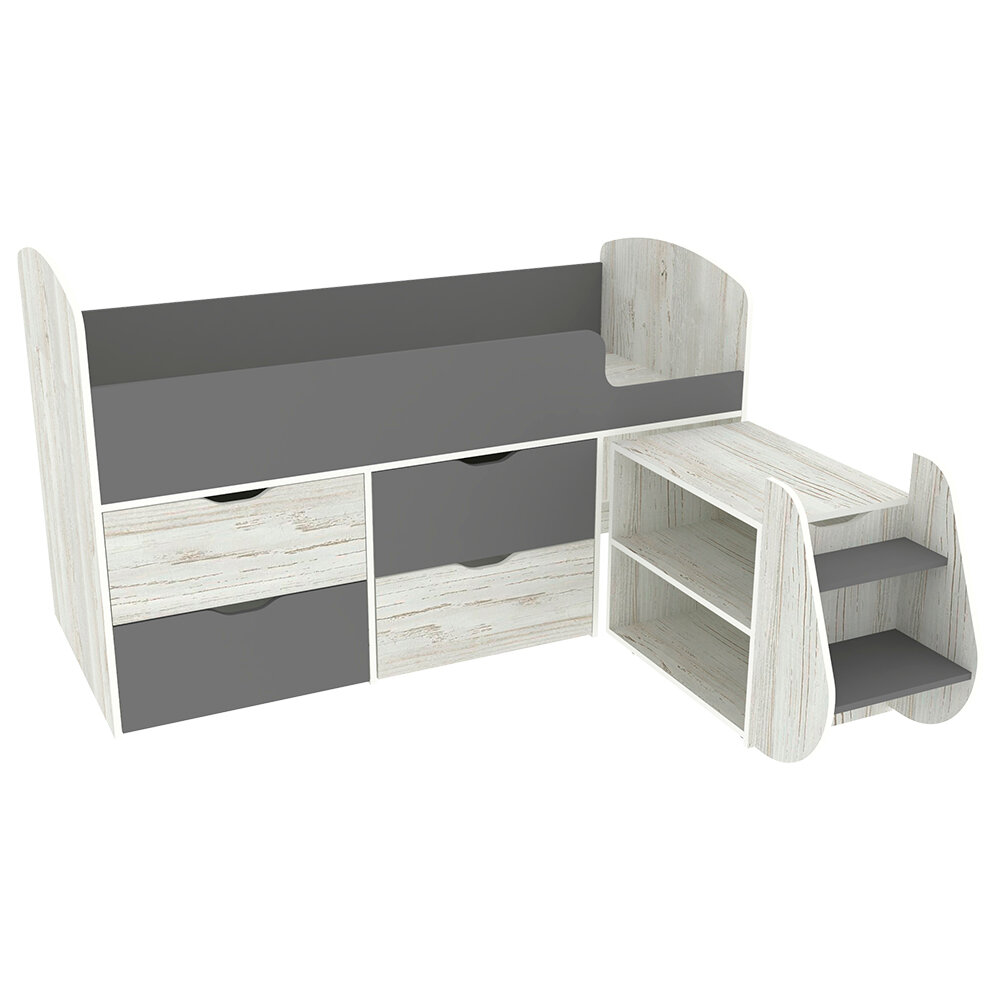 Кровать чердак Малыш 7 Винтерберг Темно-серый