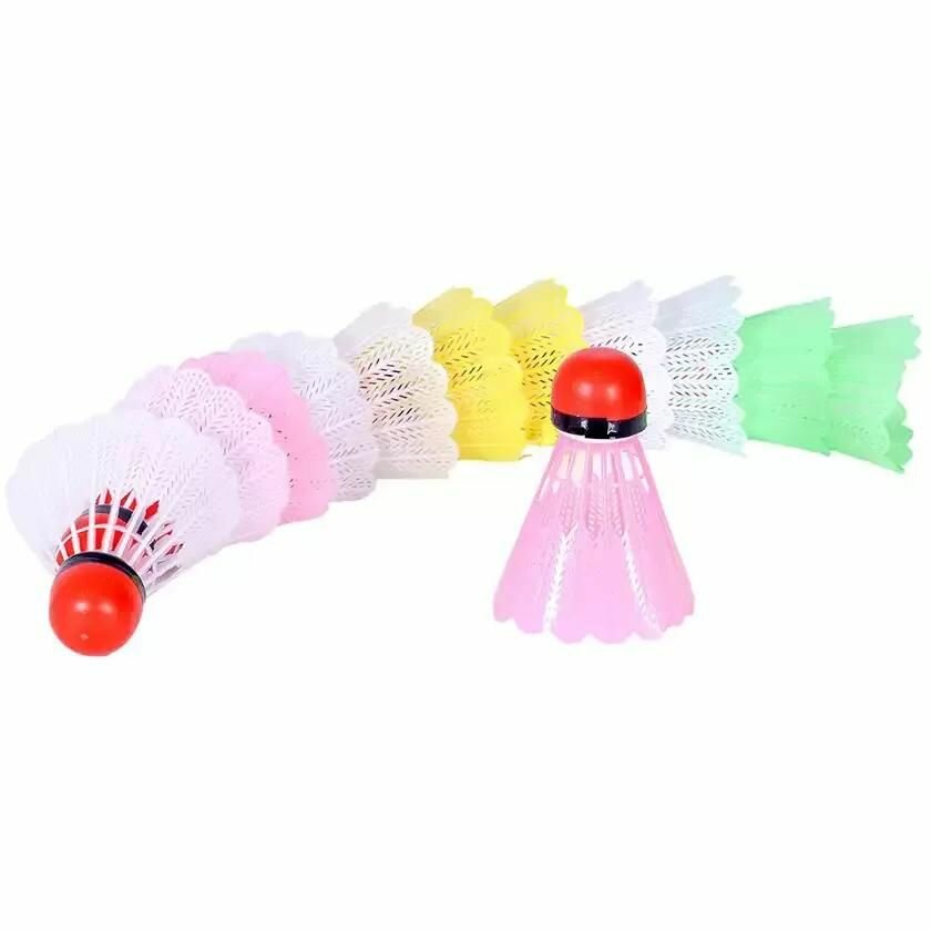 Воланчики для бадминтона RUSH WAY цветные, пластиковые, 12 шт, в тубусе