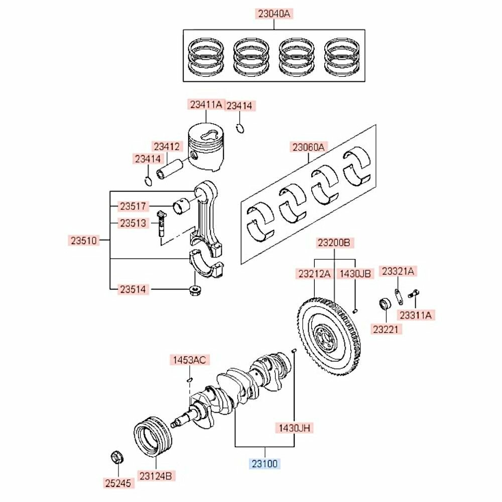 Вал коленчатый D4AL HD72 (United Motors США)