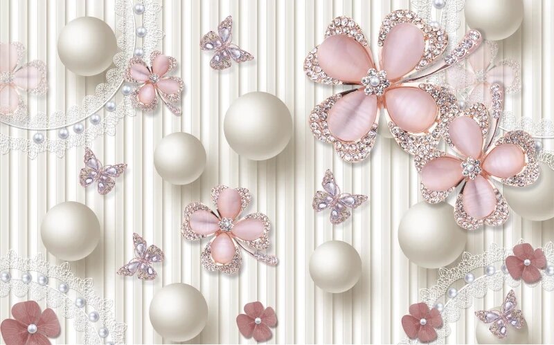 Ювелирные обои с изображением лилии на заказ для гостиной, настенная живопись, цветы, светлый диван, ТВ фон, обои, украшение дома, 1011624, straw pattern