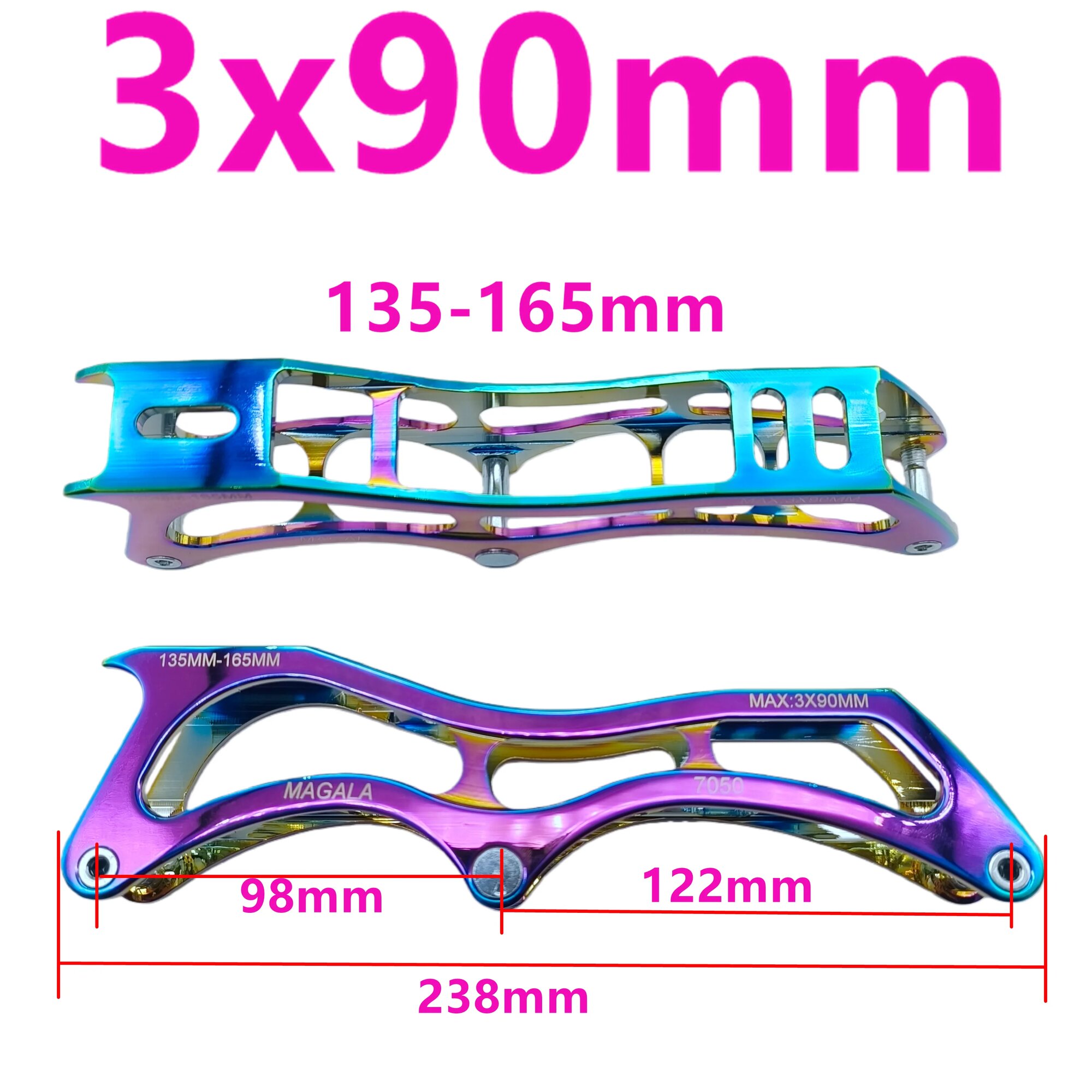 Кронштейн для скоростных роликов MCgala 3x100 3x90mm colorful